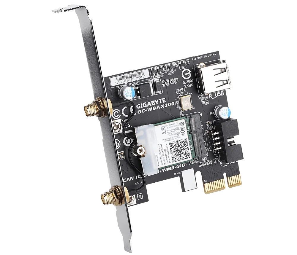 Gigabyte WBAX200 WiFi6 (802.11ax) Wireless with Bluetooth | Crox Development